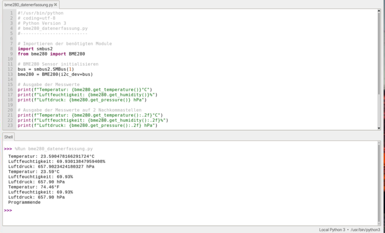 Temperatur, Luftfeuchtigkeit und Druck messen: BME280 mit Python am Raspberry Pi - webnist.de